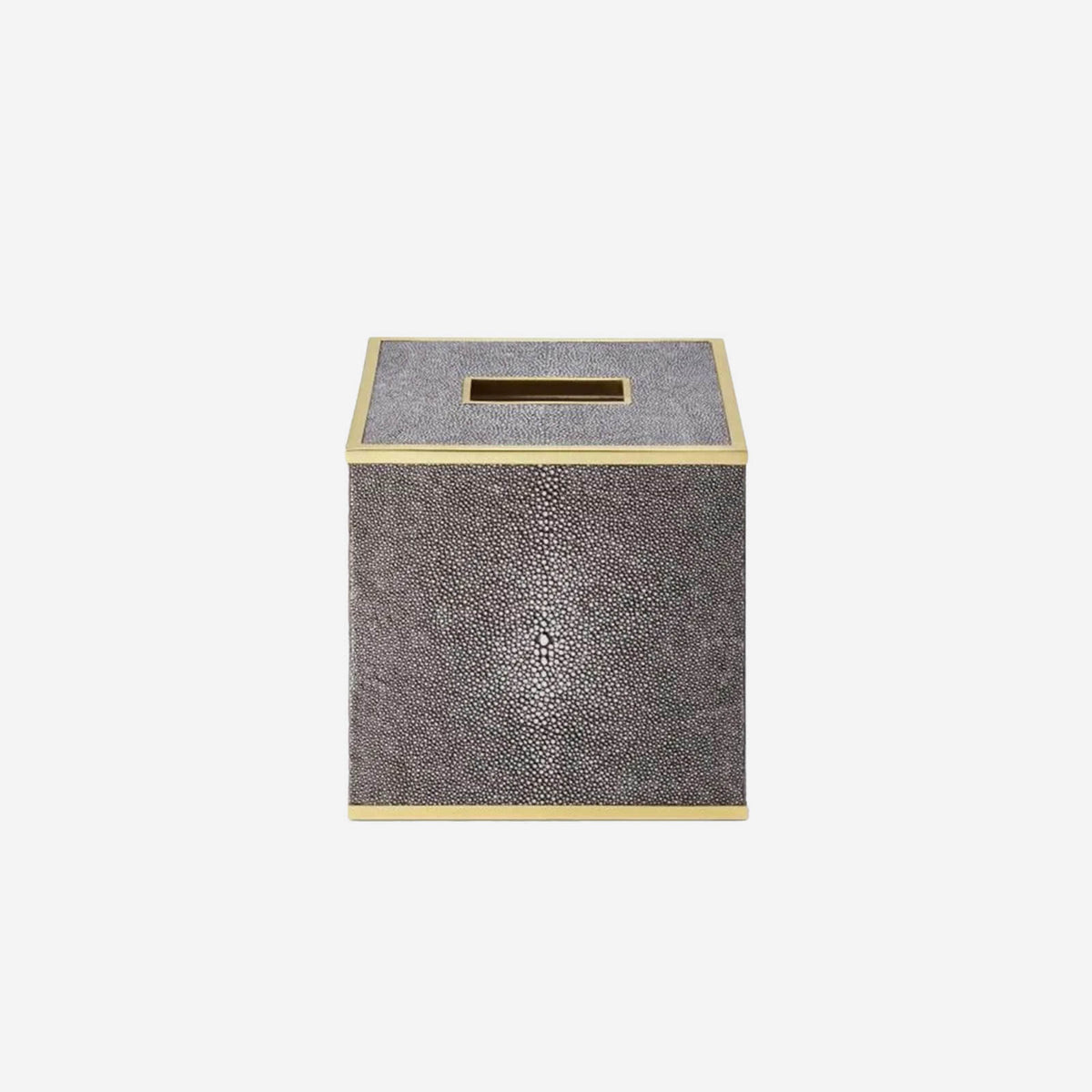 Bonadea | Aerin | Classic Shagreen Tissue Box Cover - Chocolate