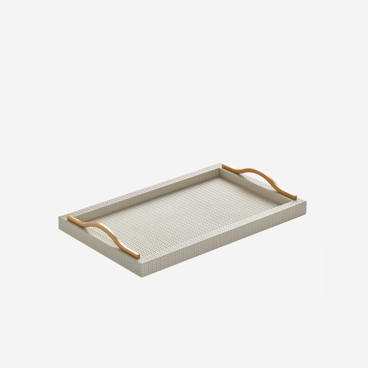 Bonadea | Pinetti | Onda Rectangular Leather Tray Ivory